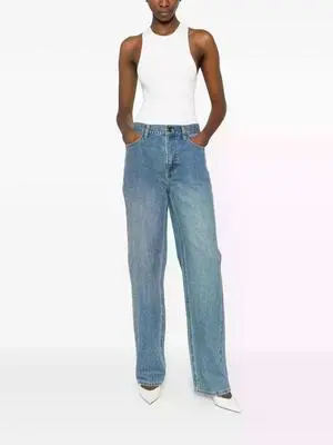 SELF-PORTRAIT Embellished Straight Leg Jeans