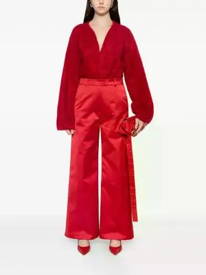 THE FRANKIE SHOP Brickell Satin Trousers - Red