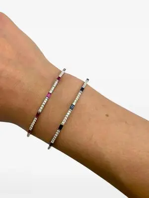 JEWELS AFICIONADO 18k White Gold Sapphire And Diamond Cuff