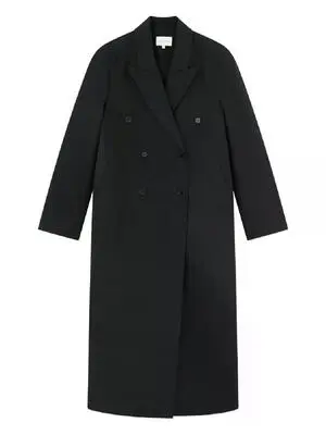 Loulou De Saison Temo Lapel Double-breasted Coat - Black