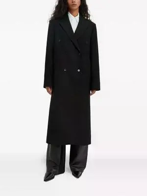 Loulou De Saison Temo Lapel Double-breasted Coat - Black
