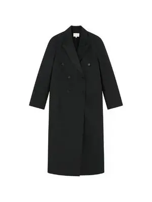 Loulou De Saison Temo Lapel Double-breasted Coat - Black
