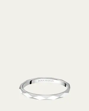 Boucheron Facette Medium Wedding Band Ring - Platinum