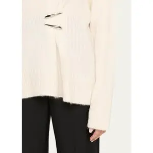 GRACE LING Claw-embellished Cashmere V-neck Sweater