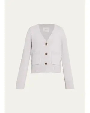 LISA YANG Danni Cashmere V-neck Cardigan - Seashell