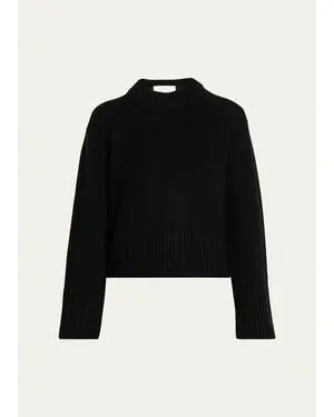 LISA YANG Cashmere Shrunken Crewneck Sweater - Black