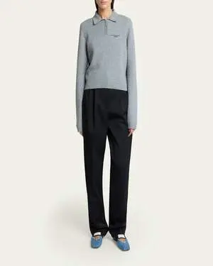 Givenchy Logo Embroidered Wool-cashmere Polo Sweater - 050-light