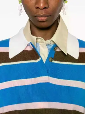 Guest In Residence Striped Polo Top - Blue