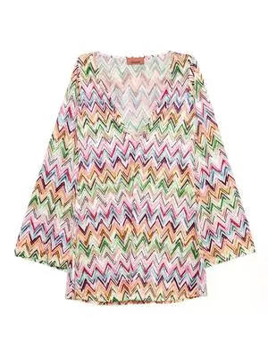 Missoni V-neck Zig-zag Mini Dress
