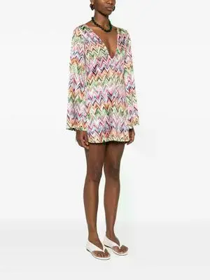 Missoni V-neck Zig-zag Mini Dress