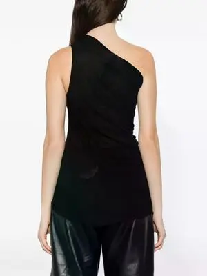 Rick Owens Athena Asymmetric-sleeve Top - Black