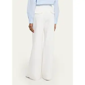 Lafayette 148 New York Charles Wide-leg Twill Pants - Natural