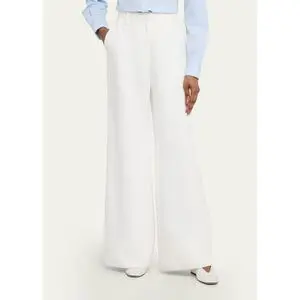 Lafayette 148 New York Charles Wide-leg Twill Pants - Natural