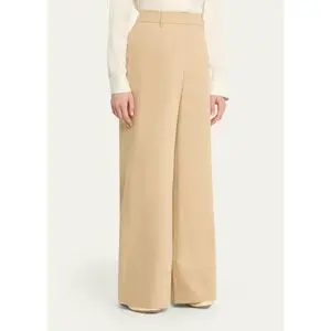 Lafayette 148 New York Charles Wide-leg Twill Pants - Natural