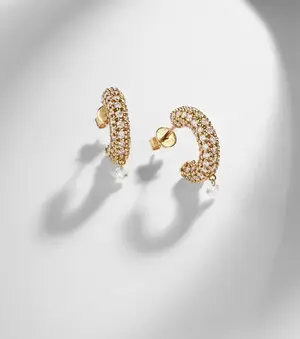 PERSEE Helios 18kt Hoop Earrings With Diamonds