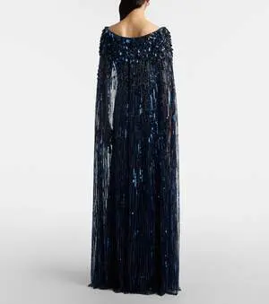 Jenny Packham Luella Fringed Sequined Gown