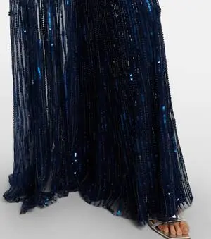Jenny Packham Luella Fringed Sequined Gown