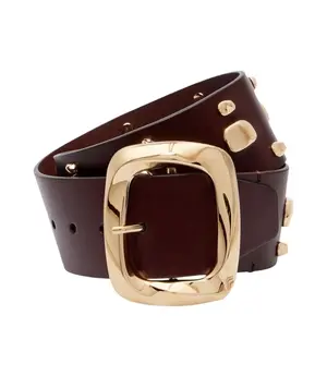 Zimmermann Malley Studded Leather Belt - Brown