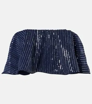 ADRIANA DEGREAS Sequined Cropped Top
