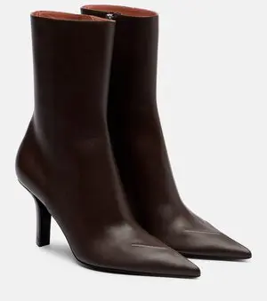 AMINA MUADDI Christine 80 Leather Ankle Boots