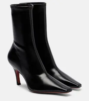 Amina Muaddi Jamie 80 Ankle Boots - Black