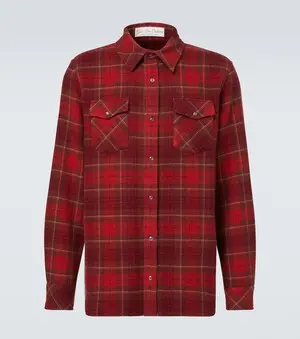 GOD'S TRUE CASHMERE Love Cashmere Shirt With Amethyst - Red