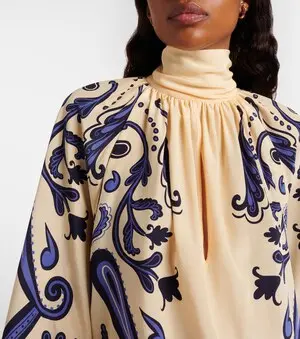 Johanna Ortiz Paisley Silk Blouse - White