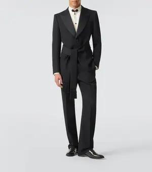 Valentino Garavani Belted Virgin Wool Suit Jacket