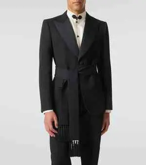 Valentino Garavani Belted Virgin Wool Suit Jacket