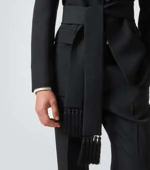 Valentino Garavani Belted Virgin Wool Suit Jacket