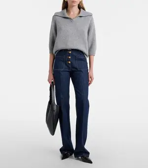 LISA YANG Lailai" Cashmere And Silk Polo Sweater - Grey