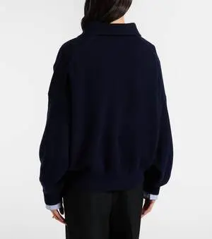 LISA YANG Etta Cashmere Polo Sweater - Blue