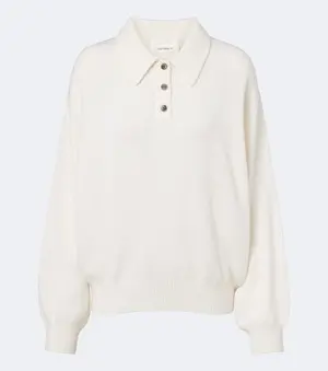 LISA YANG Cashmere Polo Sweater - White