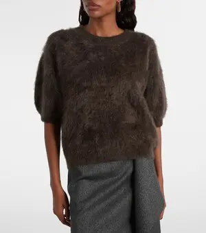 LISA YANG Juniper Cashmere Sweater In Sand Brushed - Brown