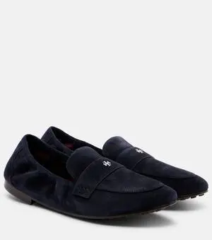 Tory Burch Logo Suede Loafers