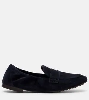 Tory Burch Logo Suede Loafers