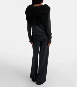 LISA YANG Aina Cotton And Cashmere Wide-leg Pants - Grey