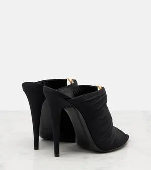 Saint Laurent Emelie Crêpe Satin Mules - Black