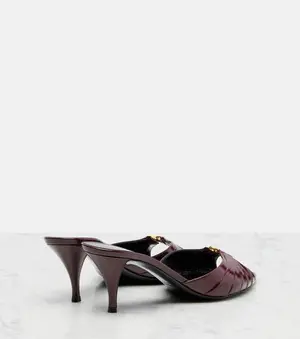 Saint Laurent Babylone Cassandre 60 Leather Mules