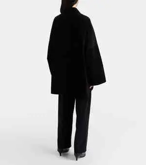 TOTEME Deep Pleat Cotton Corduroy Wide-leg Trousers - Black