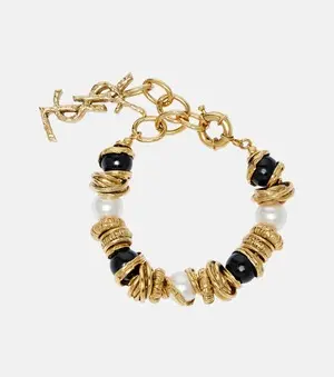 Saint Laurent Loulou Embellished Bracelet - Gold