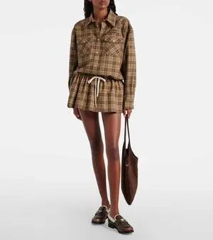 Miu Miu Shearling-lined Leather Penny Loafers - Brown