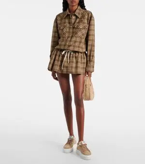 Miu Miu Shearling-lined Suede Platform Sneakers - Brown