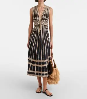 Ulla Johnson Palermo Cotton Poplin Midi Dress - Black