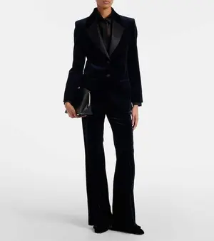 Victoria Beckham Cotton-blend Velvet Blazer