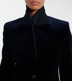 Victoria Beckham Cotton-blend Velvet Blazer