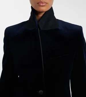 Victoria Beckham Cotton-blend Velvet Blazer