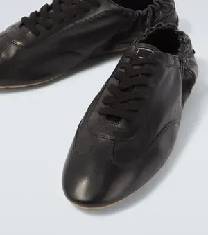 Saint Laurent Lewis Leather Sneakers - Black