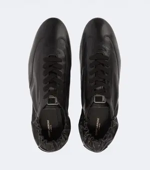 Saint Laurent Lewis Leather Sneakers - Black