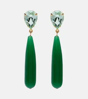JENNIFER BEHR Caroline Embellished Drop Earrings - Green
